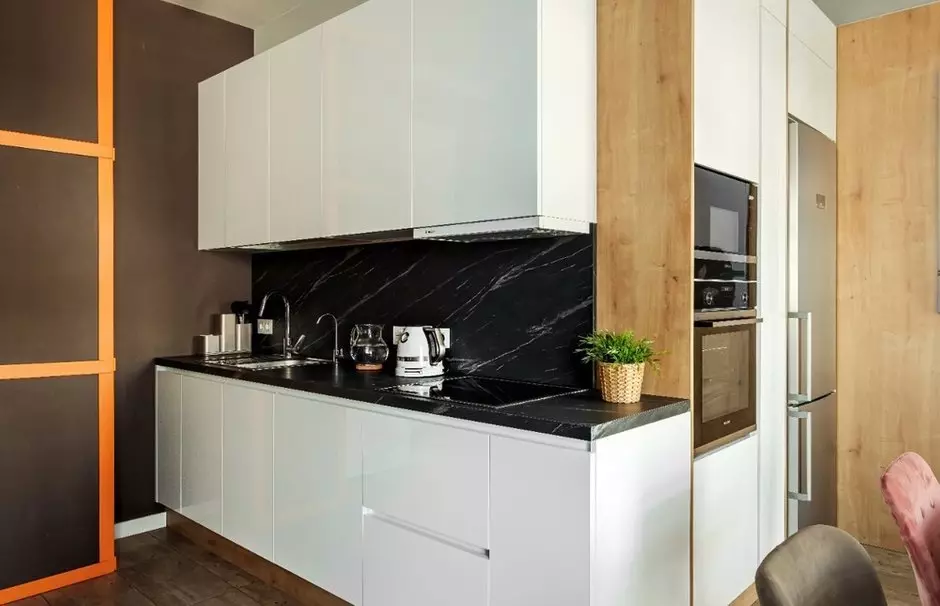 Foto: Keuken en eetkamer in de stijl van modern, appartement, project van de week, Moskou, Pavel Alekseef, Stalinka, 4 en meer, meer dan 90 meter, Svetlana Alekseefa - Foto