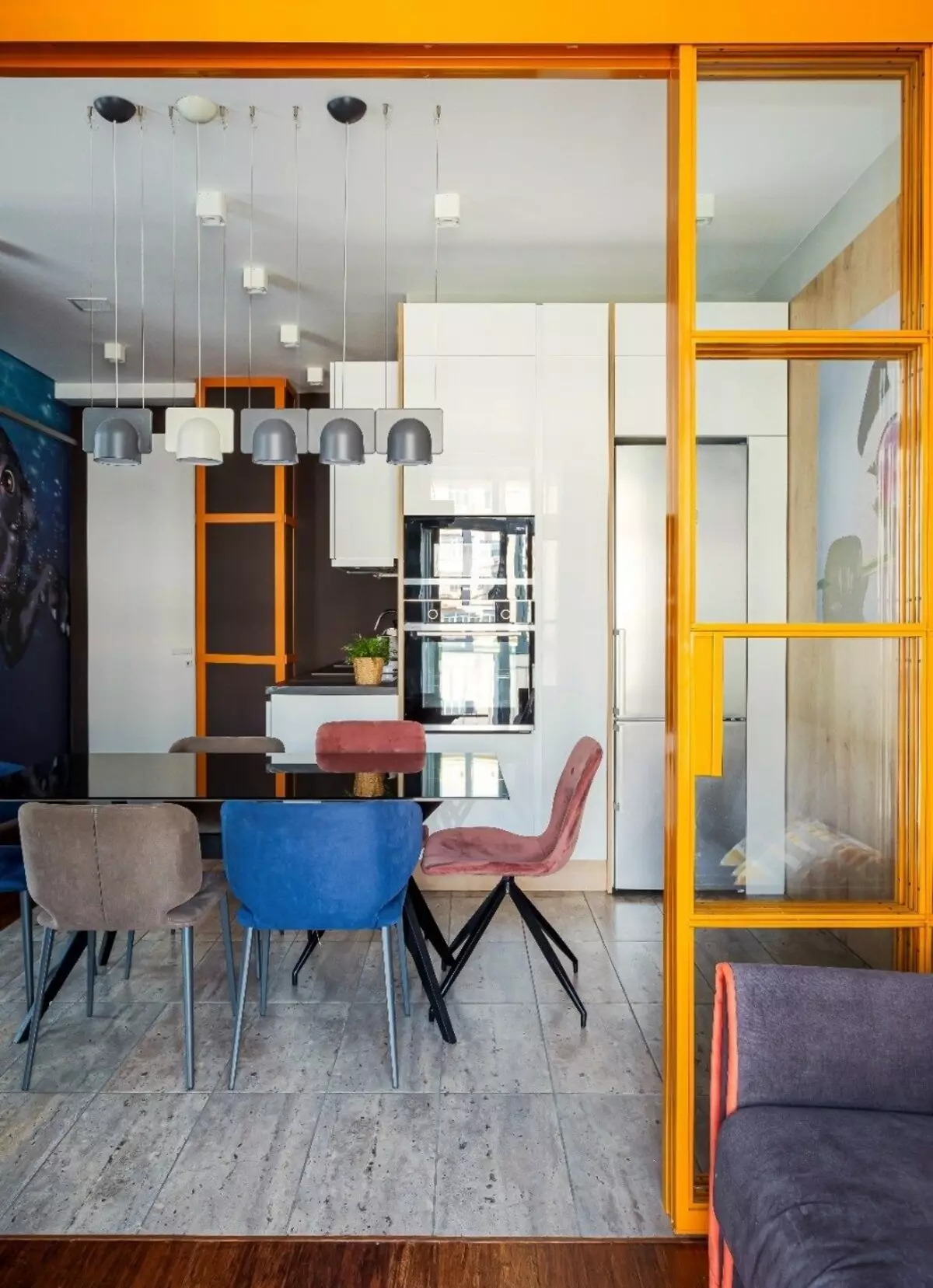 Foto: Keuken en eetkamer in de stijl van modern, appartement, project van de week, Moskou, Pavel Alekseef, Stalinka, 4 en meer, meer dan 90 meter, Svetlana Alekseefa - Foto