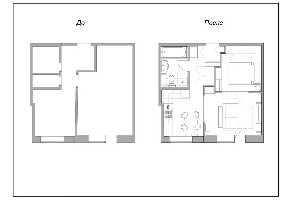 Foto: Plánovanie v štýle, Apartmán, Projekt týždňa, Moskva, Stalink, Brick House, 1 izba, 2 izby, až 40 metrov, Anna Lubkova - Foto