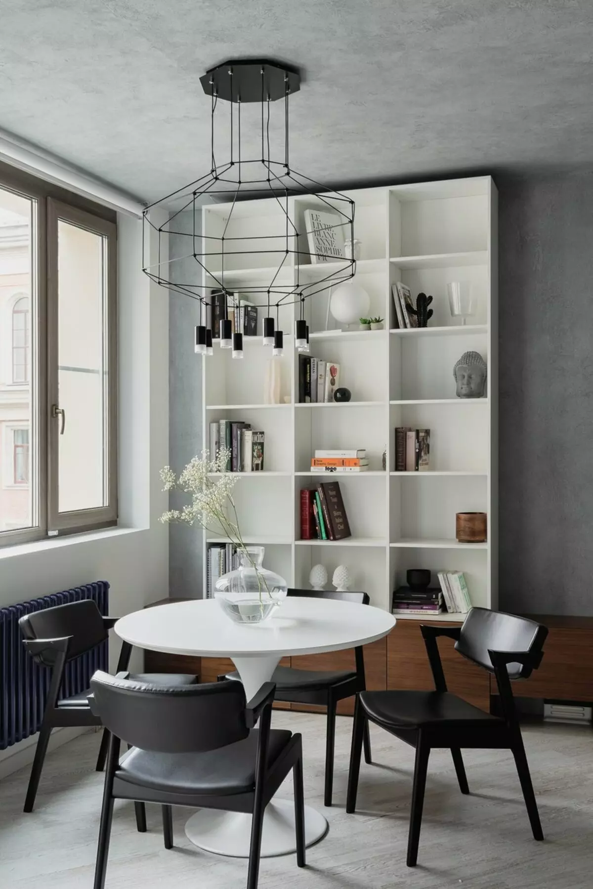 Foto: Bucătărie și sufragerie în stil Loft, High-Tech, Apartament, Minimalism, Proiect al săptămânii, Gri, St. Petersburg, Casa monolit, 2 camere, 40-60 metri, Anastasia Safyanenko, Kidz Design - Foto