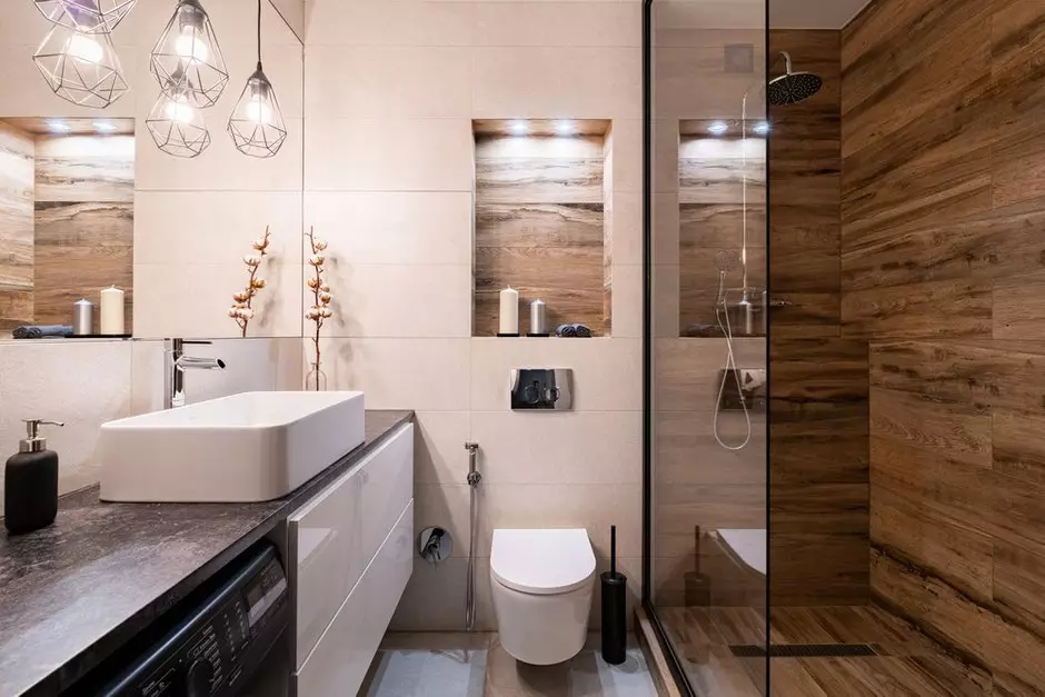 Larawan: Banyo sa modernong, apartment, minimalism, proyekto ng linggo, Balakikha, 1 kuwarto, 40-60 metro, Marina GR- Photo