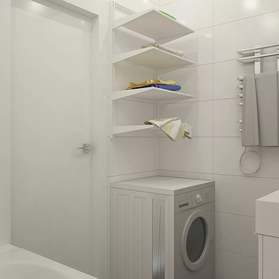 Foto: Kupatilo u skandinavskom stilu, moderno, uređenje unutrašnjih poslova, apartman, planiranje, osovinsko svjetlo, dekor, namještaj i svjetlost, bijela, projekt sedmice, bež, dulux, siva, ikea, moskovska regija, krona, vulta, wolta , Grohe, Giulini, Cosmo, Kako opremiti dvosobni, ekonomični popravak, unutrašnjost skandinavskog stila, Skandinavski stil Dvosobni apartman, apartman, ideje za parove - foto