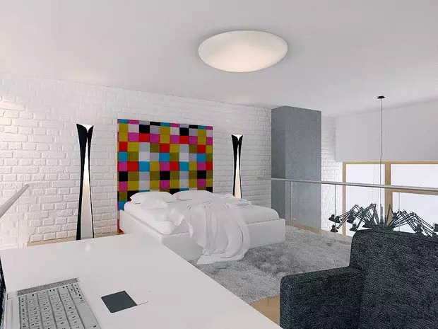 Photo: Chambre à coucher de style loft, moderne, éclectique, décoration intérieure, appartement, Artemide, Axo Light, Moooi, Maisons et appartements, Projet de la semaine - Photo