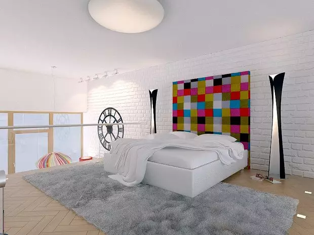 Photo: Chambre à coucher de style loft, moderne, éclectique, décoration intérieure, appartement, Artemide, Axo Light, Moooi, Maisons et appartements, Projet de la semaine - Photo