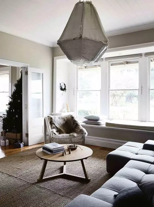 Foto: Sala d'estar escandinau, decoració interior, casa, Austràlia, blanc, minimalisme, gris - Foto