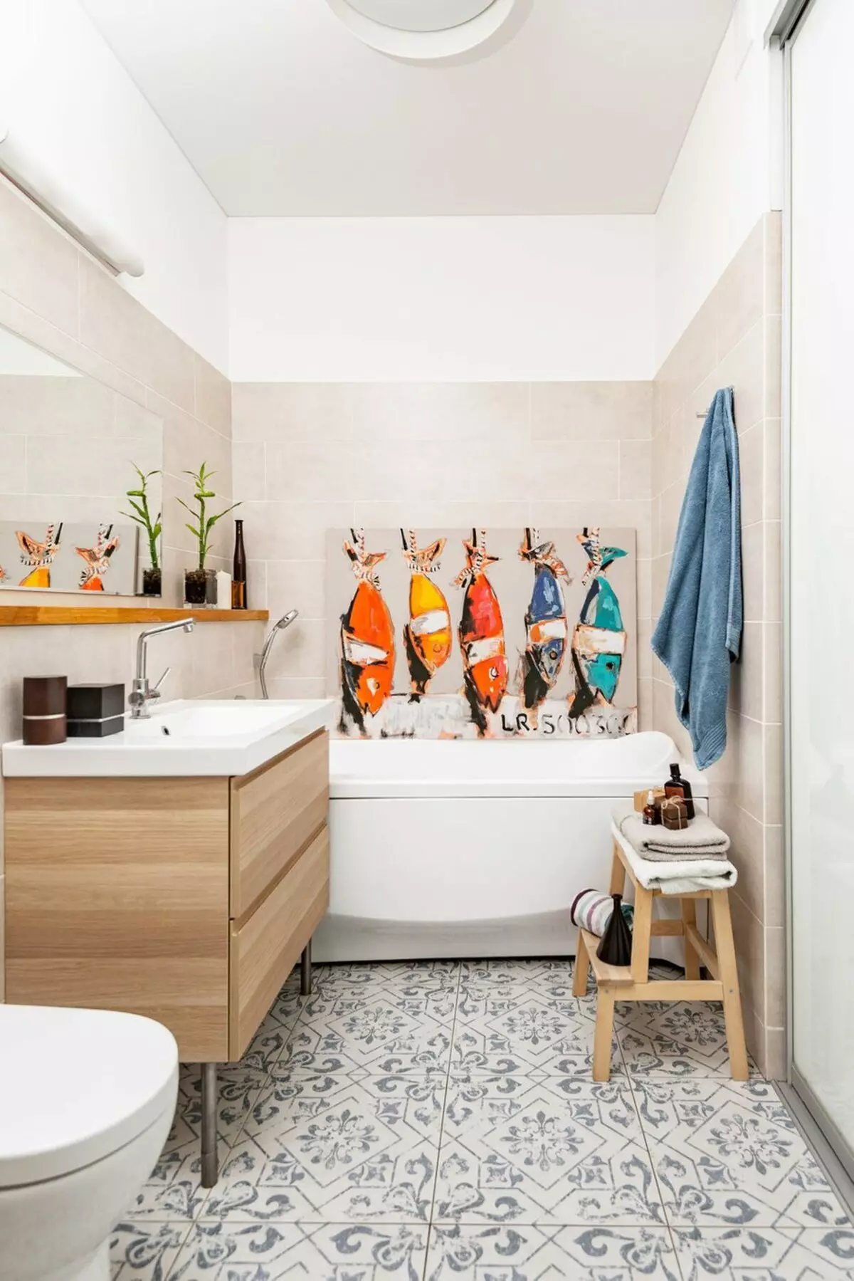 Foto: vonios kambarys modernus, eklektiškas, butas, savaitės projektas, Čeliabinskas, 2 kambariai, 60-90 metrų, Julia Fambulova, Natalija Gorbunova - nuotrauka