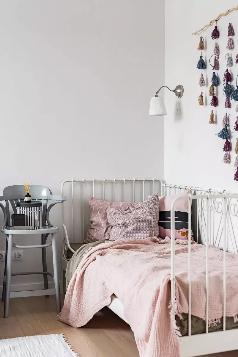 Foto: Scandinavska spavaća soba, moderna, eklektična, apartman, projekt sedmice, Čeljabinsk, 2 sobe, 60-90 metara, Julia Fambulova, Natalya Gorbunova - fotografija