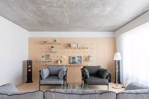 Argazkia: Minimalismoaren estiloan egongela, modernoa, barruko dekorazioa, apartamentua, Frantzia, Paris, 4 eta gehiago, 90 metro baino gehiago - argazkia