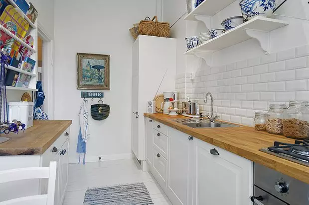 Photo: Cuisine et salle à manger en style scandinave, petit appartement, appartement, Suède, France, maisons et appartements - Photo