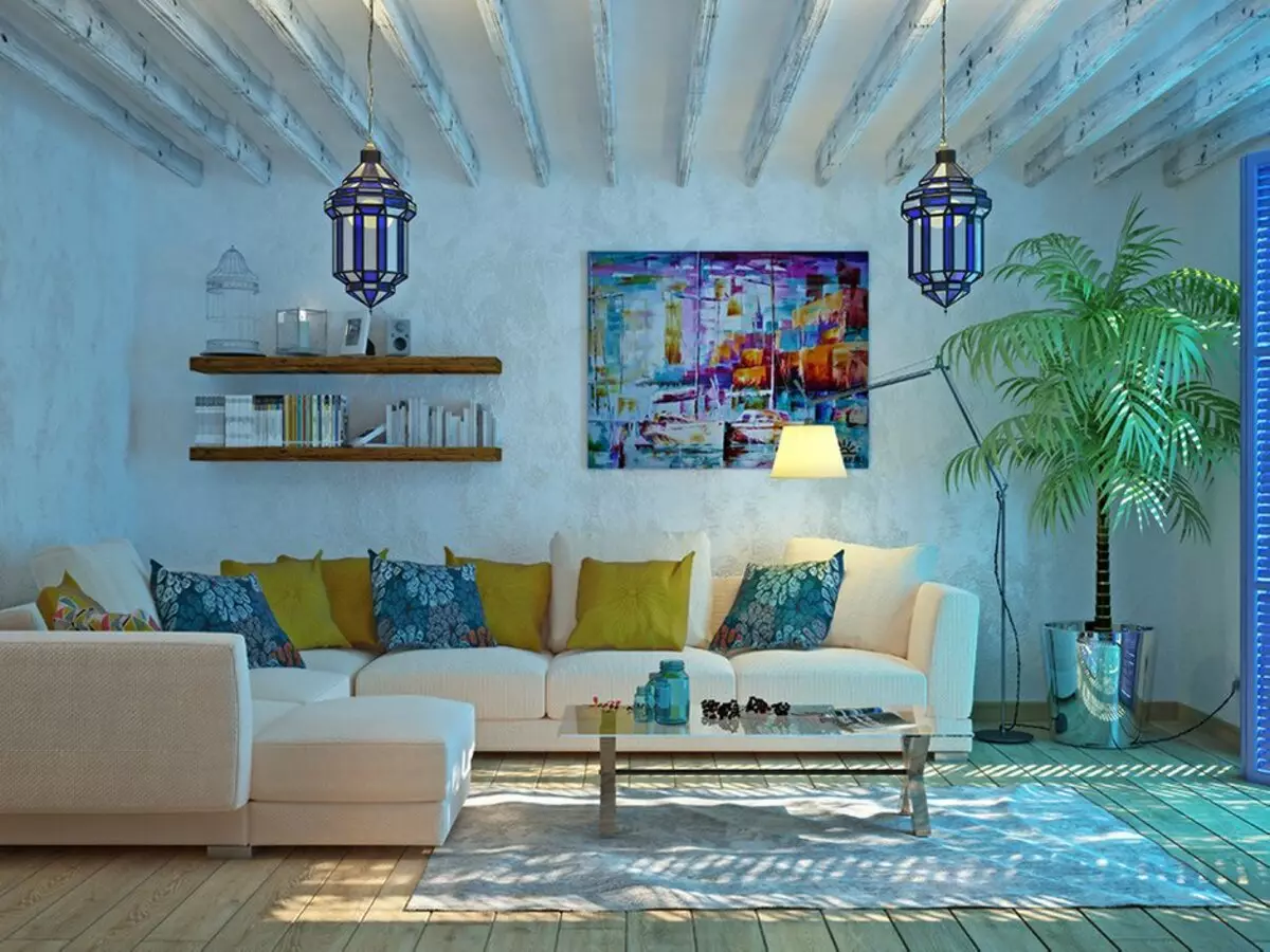 Foto: soggiorno orientale, eclettico, arredamento interno, casa, arredamento, colore all'interno, case e appartamenti, mediterraneo, Grecia - Foto