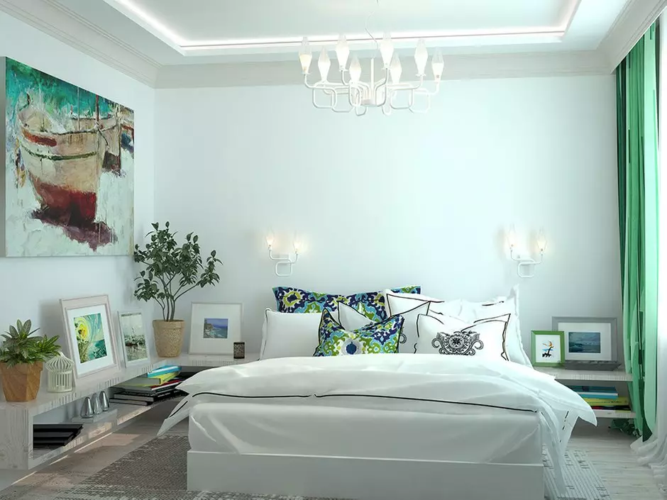 Foto: camera da letto in stile moderno, arredamento interno, casa, arredamento, colore all'interno, case e appartamenti, mediterraneo, Grecia - foto