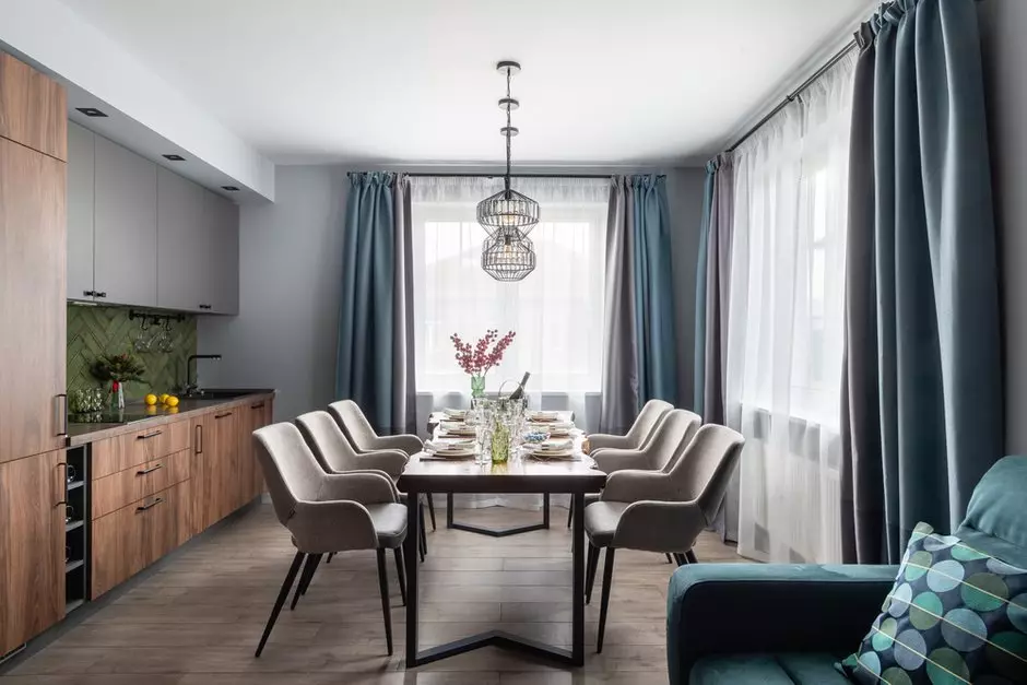 Photo: Kitchen and dining room in style modern, house, project of the week, Moscow region, 2 rooms, 60-90 meters, Oksana Savchuk, Irina Baklanova - Photo