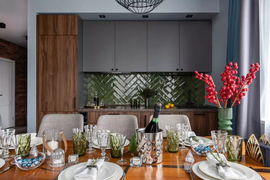 Photo: Kitchen and dining room in style modern, house, project of the week, Moscow region, 2 rooms, 60-90 meters, Oksana Savchuk, Irina Baklanova - Photo