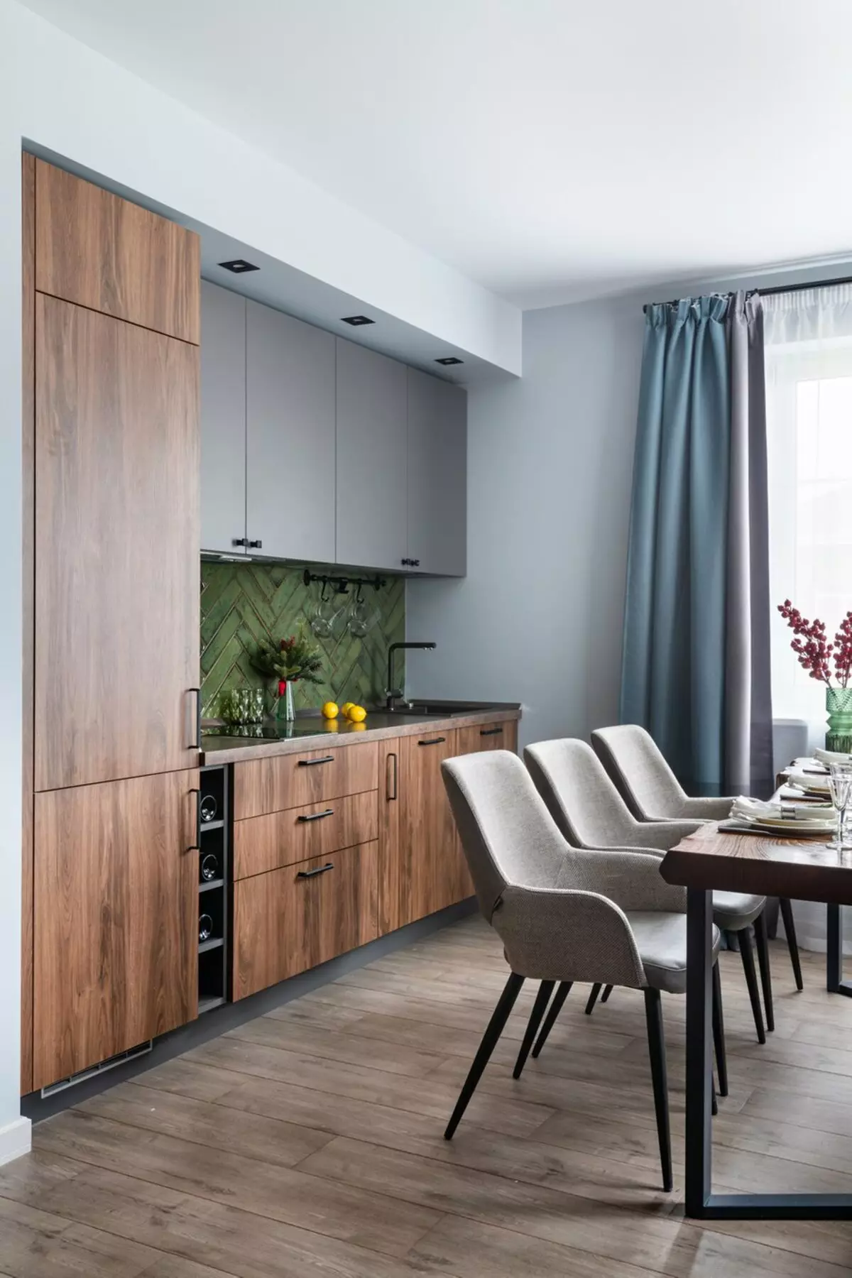 Photo: Kitchen and dining room in style modern, house, project of the week, Moscow region, 2 rooms, 60-90 meters, Oksana Savchuk, Irina Baklanova - Photo