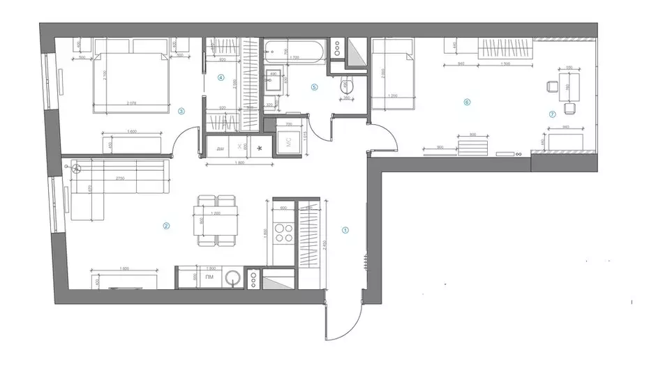 FOTO: Planiranje stila, skandinavski, moderni, apartman, projekt tjedna, Obintsovo, 3 sobe, 60-90 metara, Natalia Aksenova - fotografija