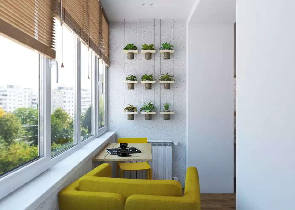 Foto: Varanda estilo escandinavo, apartamento, branco, projeto da semana, amarelo, julia chernova, smolensk, muitos Ikea, novo edifício, casa monolítica, 2 quartos, 60-90 metros - Fotografia