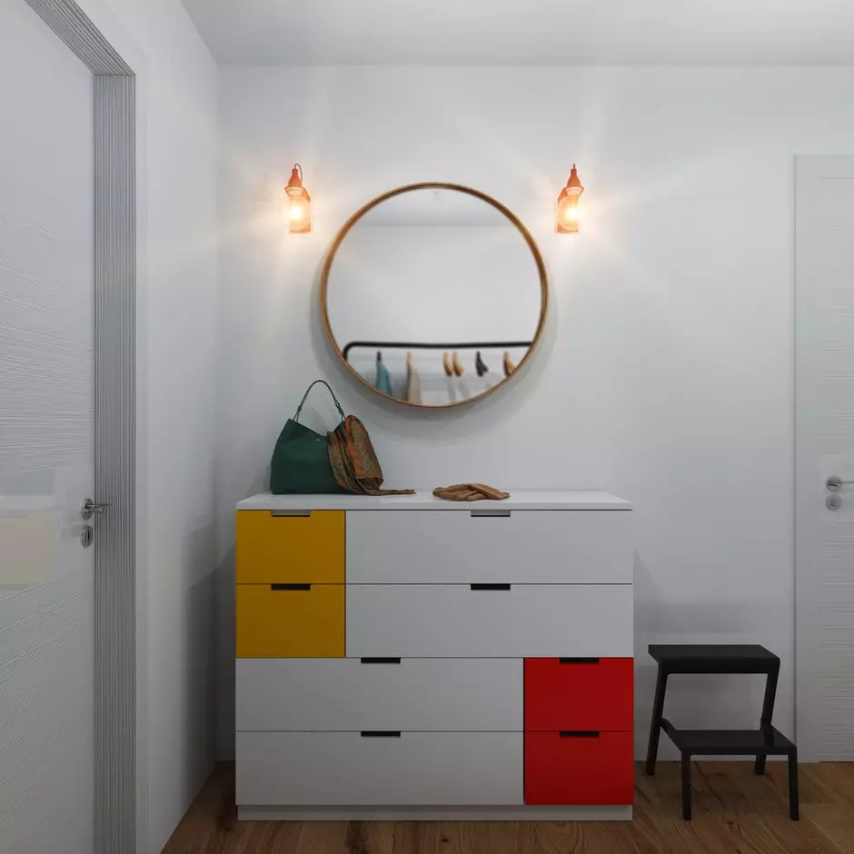 Foto: Strast u stilu skandinavskog, apartmana, bijela, projekta sedmice, žuta, Julia Chernova, Smolensk, mnogo Ikea, novogradnja, monolitna kuća, 2 sobe, 60-90 metara - fotografija