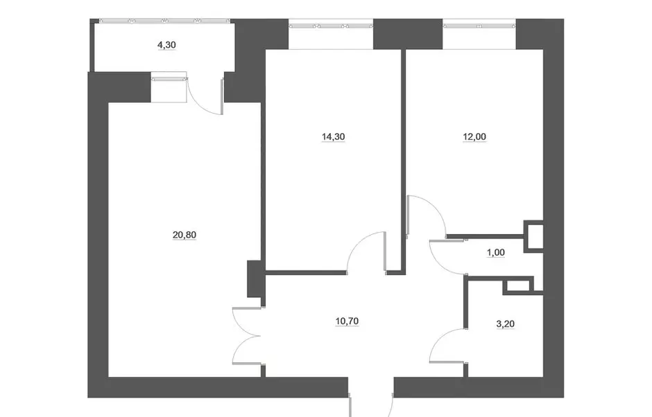 Wêne: Plansazkirina bi şêweyê, Skandînavî, Xanî, Zer, Julia Chernova, Smolensk, Pir Ikea, Avahiya Nû, Xaniyê Monolîtîk, 2 odeyên, 60-90 metre - wêne