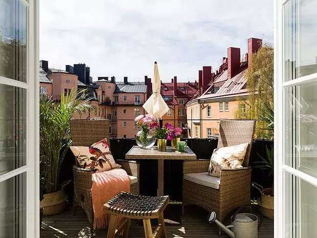 Foto: Skandinávský balkon, Provence a země, interiérový výzdoba, byt, Švédsko, Stockholm, 3 pokoje - Fotografie