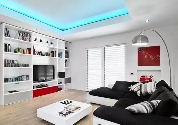 Foto: Alta tecnología, apartamento, decoración, puntas, pared, reparación en la práctica, iluminación - Foto