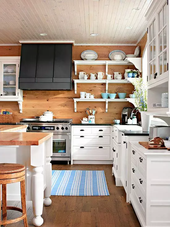 Foto: Kamar lan Makan ing Provence lan Style Style, Dekorasi Dalaman, Perabot lan Cahaya, Waratu ing Interior, Tips, Kembang, Piring - Foto