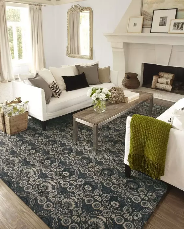 Photo: Living room in modern style, interior decor, color in the interior, industry, news, market, carpet - Photo