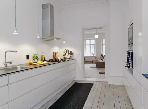 Foto: Dapur dan Ruang Makan di Loteng Gaya, Scandinavia, Hiasan Dalaman, Hiasan Rumah, Warna Di Dalam Negeri, Putih, Eco - Foto