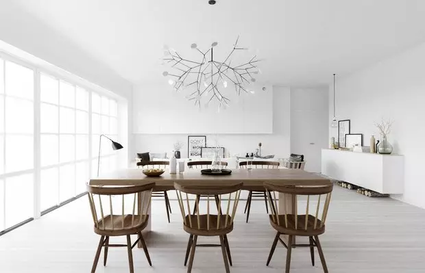 Foto: Dapur dan Ruang Makan di Scandinavian Style, Hiasan Dalaman, Hiasan Rumah, Warna di Interior, Putih, Eco - Foto