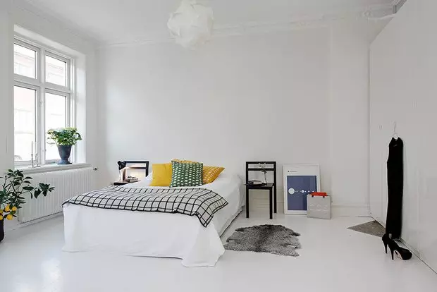 Foto: Bilik tidur di Scandinavian Style, Hiasan Dalaman, Hiasan Rumah, Warna di Interior, Putih, Eco - Foto