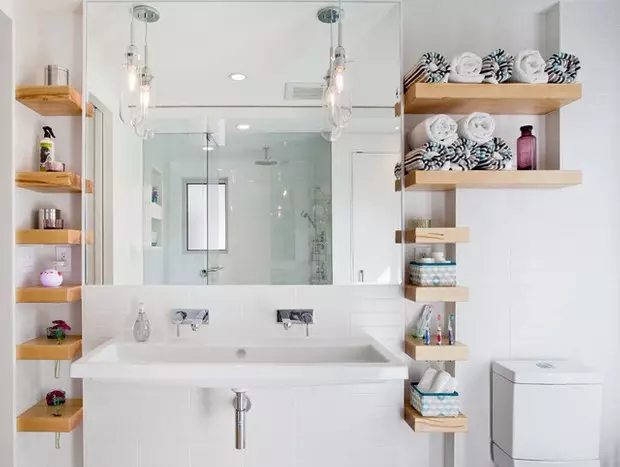 Photo: Dans le style, salle de bain, petit appartement, Russie, accessoires, conseils, rangement dans la salle de bain - Photo