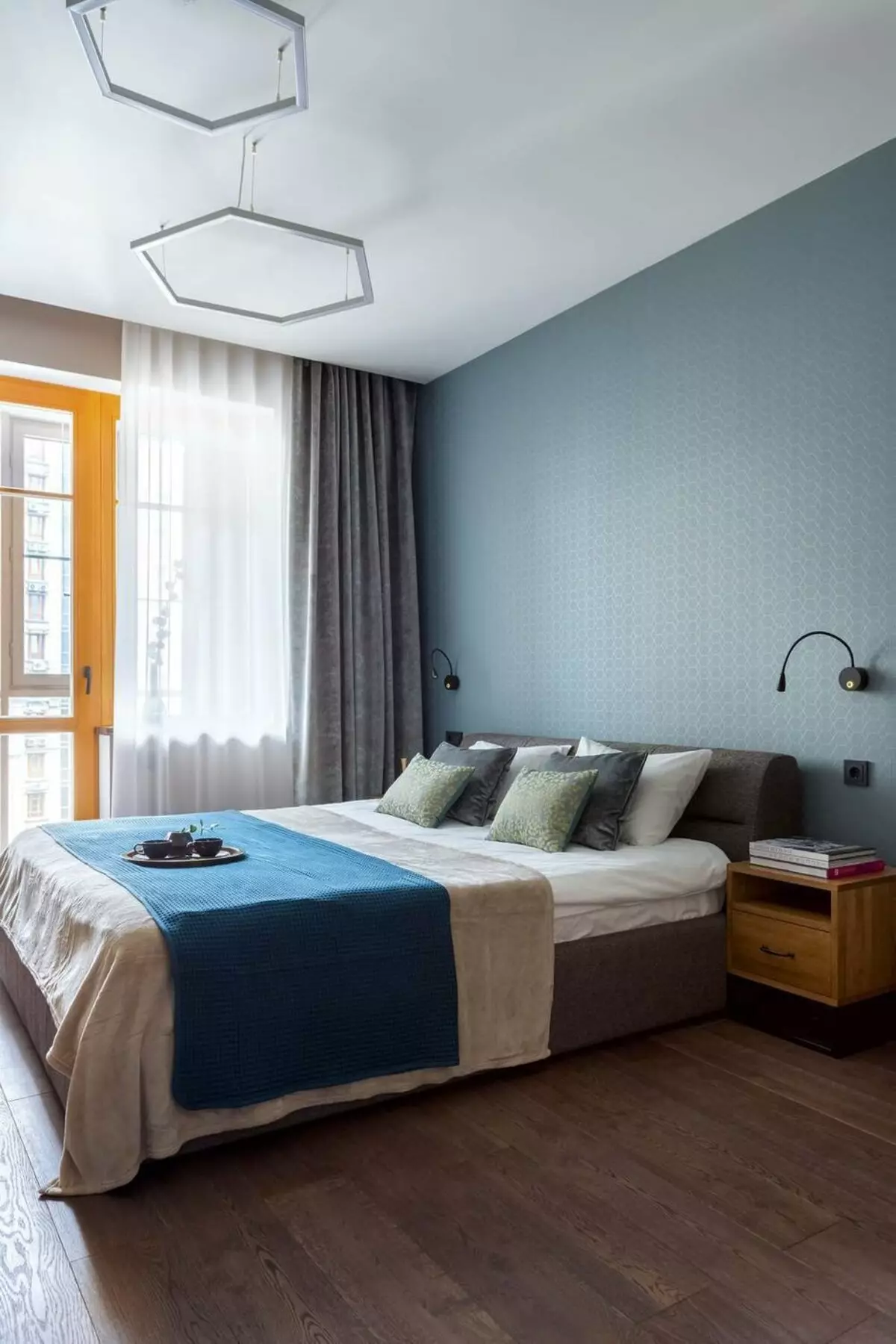 Foto: kamar tidur dengan gaya modern, apartemen, proyek minggu ini, Moskow, rumah monolitik, 4 dan lebih, lebih dari 90 meter, Elena Bodrov, Anton Likhatarovich - Foto