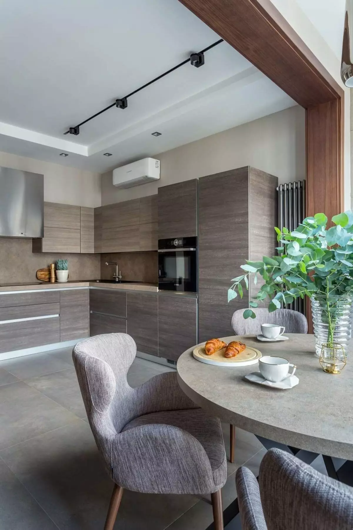 Foto: Ruang dapur dan ruang makan dengan gaya modern, apartemen, proyek minggu ini, Moskow, rumah monolitik, 4 atau lebih, lebih dari 90 meter, Elena Bodrov, Anton Lichtarovich - Foto