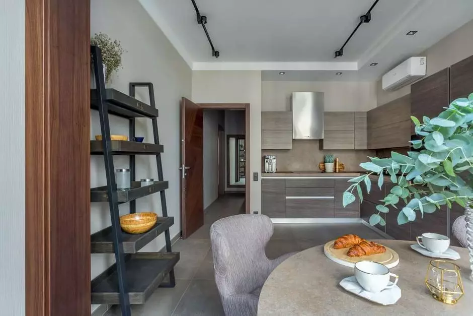 Foto: cucina e sala da pranzo nello stile moderno, appartamento, progetto della settimana, Mosca, casa monolitica, 4 o più, più di 90 metri, Elena Bodrov, Anton Lichtarovich - Foto