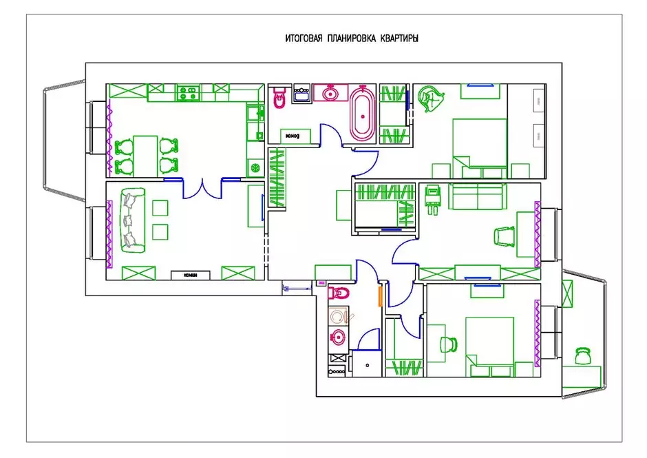 Foto: Planado laŭ stilo, klasika, eklektika, apartamento, projekto de la semajno, Moskvo, Marina Pokelontev, Monolita Domo, 4 aŭ pli, pli ol 90 metrojn - Foto