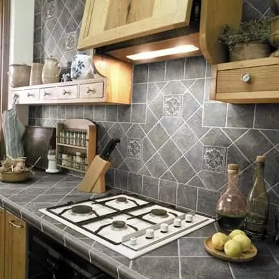 Foto: Dalam Gaya, Tips, Elena Bulagin, Cara Memilih Bahan Untuk Countertops, Meja Beton, Top Meja Stainless Steel, Ceramic Tile Countertop - Foto