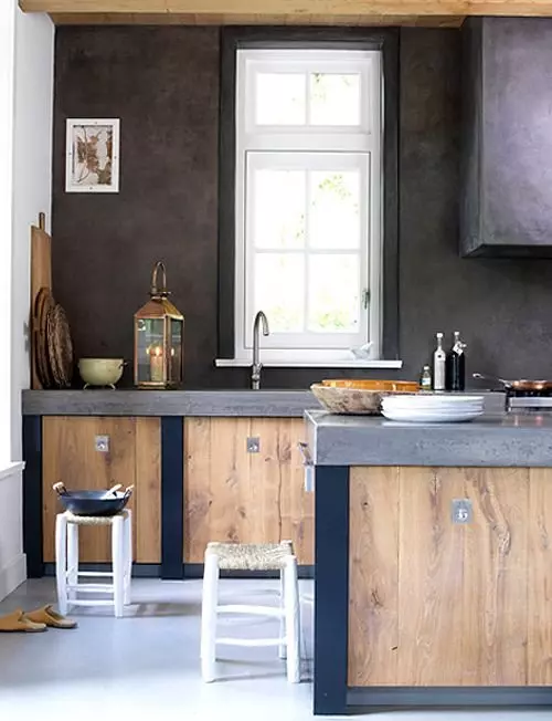 Foto: Dalam Gaya, Tips, Elena Bulagin, Cara Memilih Bahan Untuk Countertops, Meja Beton, Top Meja Stainless Steel, Ceramic Tile Countertop - Foto