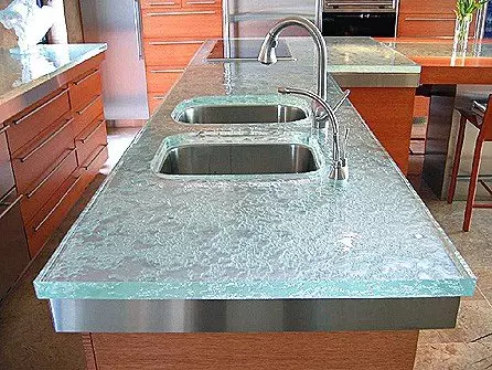 Foto: stiilis, näpunäited, Elena Bulagiini, kuidas valida materjali countertops, betoonist countertop, roostevabast terasest lauaplaat, keraamiline plaatide countertop - foto