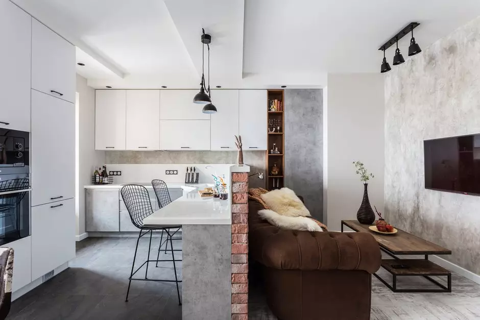 Foto: cuina i menjador en moderns, loft, apartament, setmana de projecte, St. Petersburg, casa monolítica, 3 habitacions, 60-90 metres, DARIA AVDEENKO - Foto