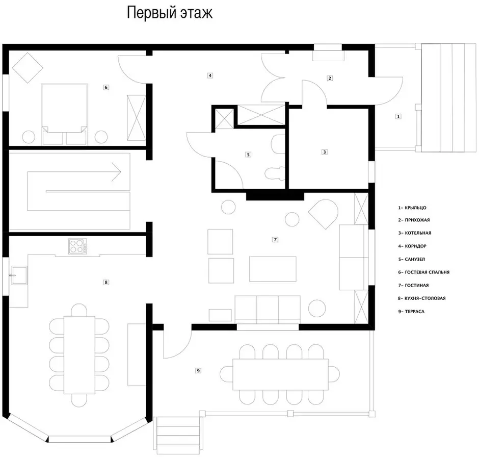 Foto: Planering i stil, hus, projekt av veckan, hus och stuga, mer än 90 meter, Anna Vasilyeva - Foto