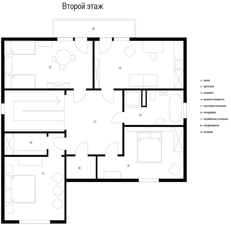 Foto: Planering i stil, hus, projekt av veckan, hus och stuga, mer än 90 meter, Anna Vasilyeva - Foto