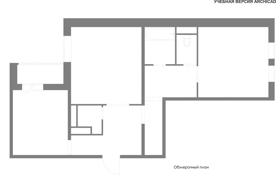 Argazkia: Plangintza Estiloa, Apartamentua, Asteko proiektua, Mosku, Irina Krasheninnikova, Panel House, 3 logela, 60-90 metro, GMS-2001 seriea - argazkia