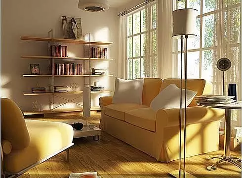 Photo: Scandinavian style living room, interior decor, furniture and light, tips - Photo