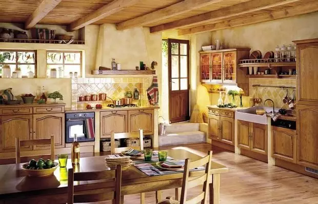 Foto: Kombuis en eetkamer in die styl van Provence and Country, Binne-dekor, woonstel, huis, dekor - foto