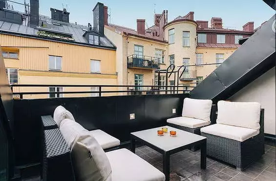 Ảnh: Ban công theo phong cách hiện đại, trang trí nội thất, căn hộ, nhà cửa, căn hộ, Penthouse, Stockholm, gác mái - ảnh