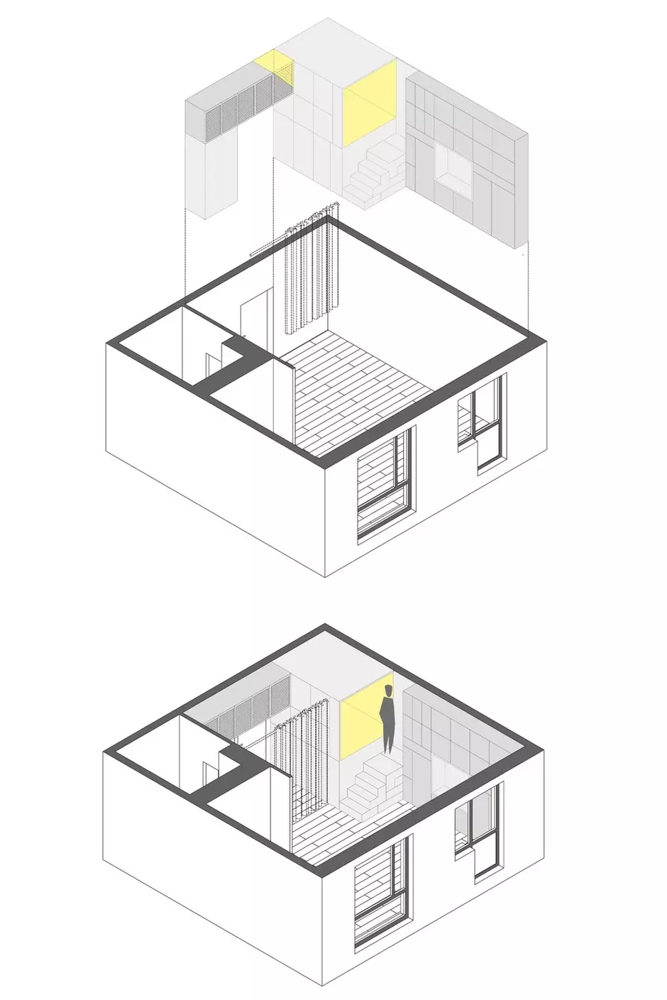 Wêne: Di şêweyê, apartmanê piçûk, apartmanê piçûk, apartman, studio, projeya hefteyê, heya 40 metre - wêne