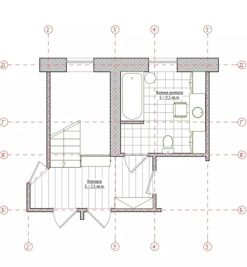 Larawan: Pagpaplano sa estilo, moderno, bahay, proyekto ng linggo, St. Petersburg, 60-90 metro, Margarita Rarkary - Larawan