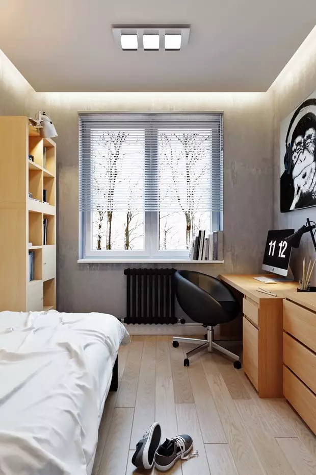 Photo: Chambre à coucher dans le moderne, loft, plat, projet de la semaine - photo