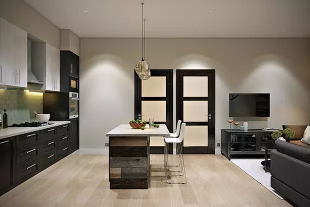 Photo: Kitchen and dining room in the style of high-tech, minimalism, loft, apartment, project of the week - Photo