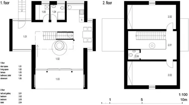 Foto: cuina i menjador en moderna, ecològica, escandinau, casa, arquitectura, paisatge, planificació, mobles i llum, terrassa, blanc, minimalisme, casa de camp, negre, beix, blau, blau, casa i casa de camp, República Txeca, Prodesi | Domesi, casa de fusta a la República Txeca, Terrassa Saray - Foto