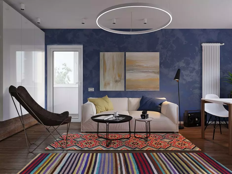 Foto: Dalam gaya, modern, apartemen, studio, putih, minimalis, proyek minggu, biru, konstantin radulov - foto